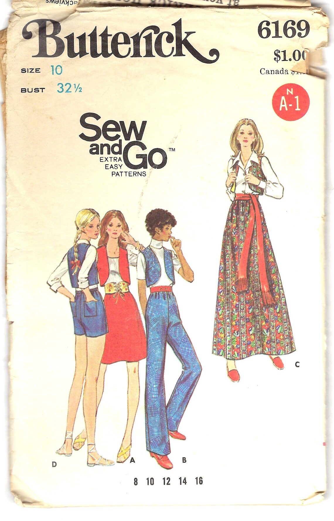 1970s Butterick 6169 Sleeveless Vest Maxi Skirt and Pants - Etsy