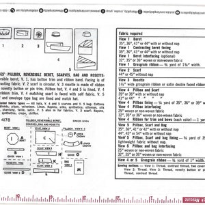 Pillbox Hat Sewing Pattern Beret Scarf Purse Rosette 1960s - Etsy