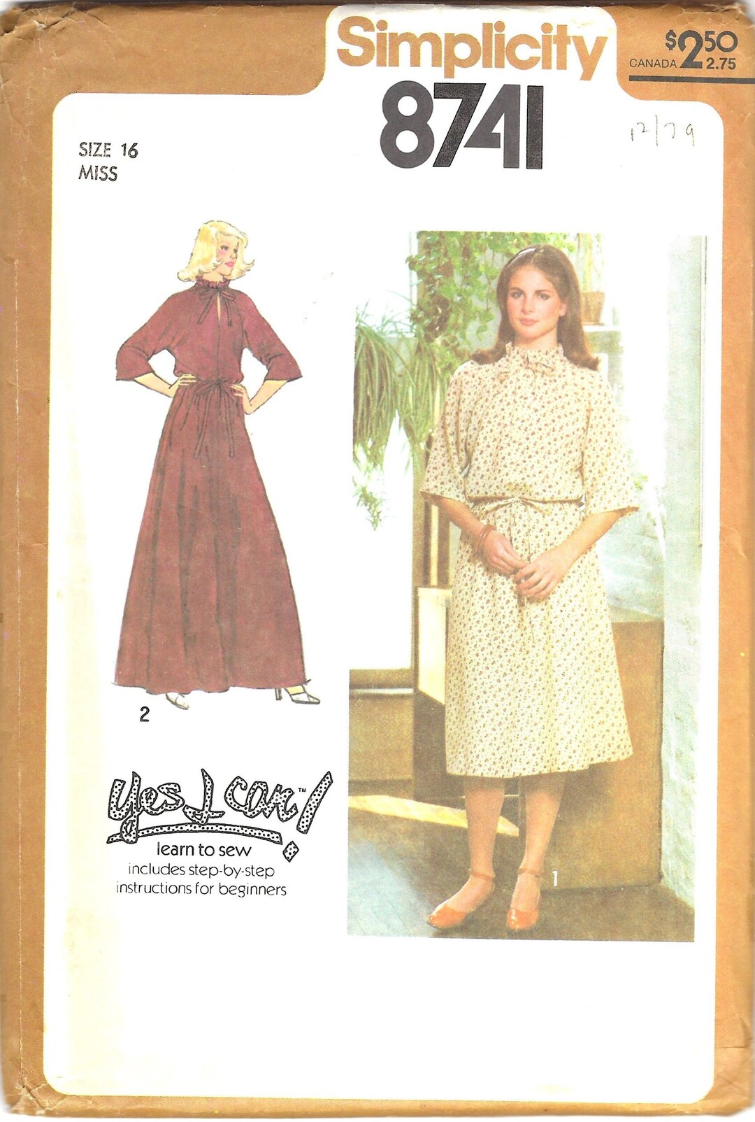 Simplicity Sewing Pattern 8741 70s Pullover Dress Sewing Pattern, Yes I ...