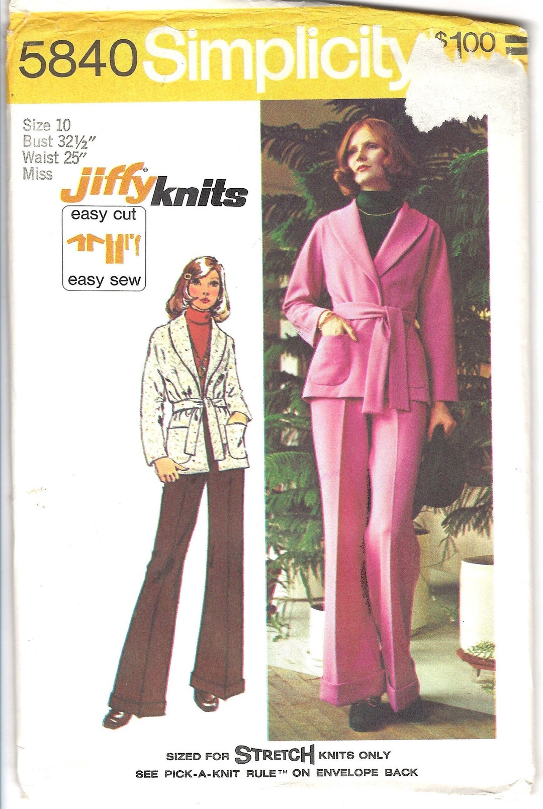 Simple-to-sew Misses' Jiffy Knit Unlined Jacket and Pants Sewing ...