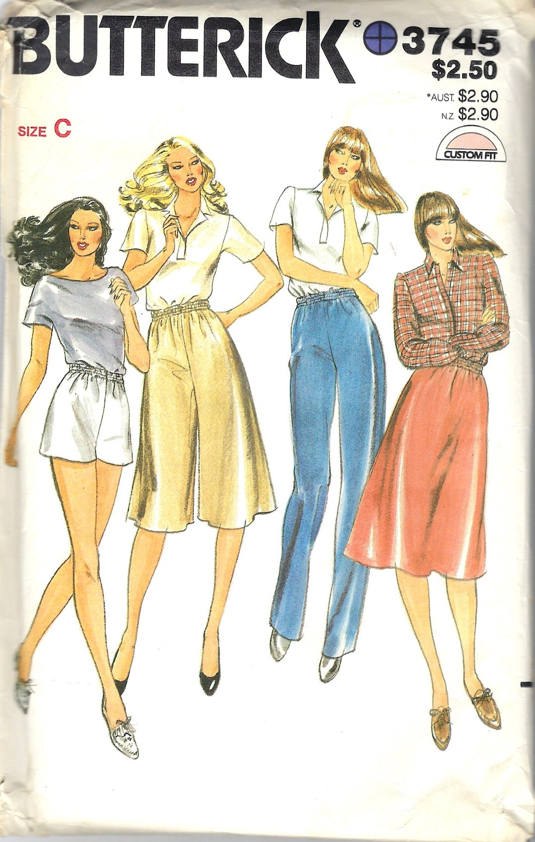Shorts, Culottes, Pants and Skirt Waist 32" Hip 42" Butterick 3745 ...