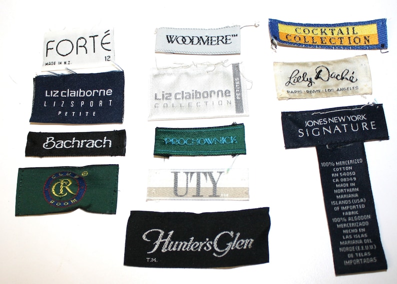 Vintage Clothing Labels, 12pc Lot - Etsy