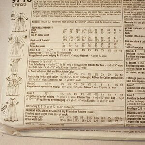 Costume Sewing Pattern Simplicity 9713 Misses Victorian Puritan Dress ...
