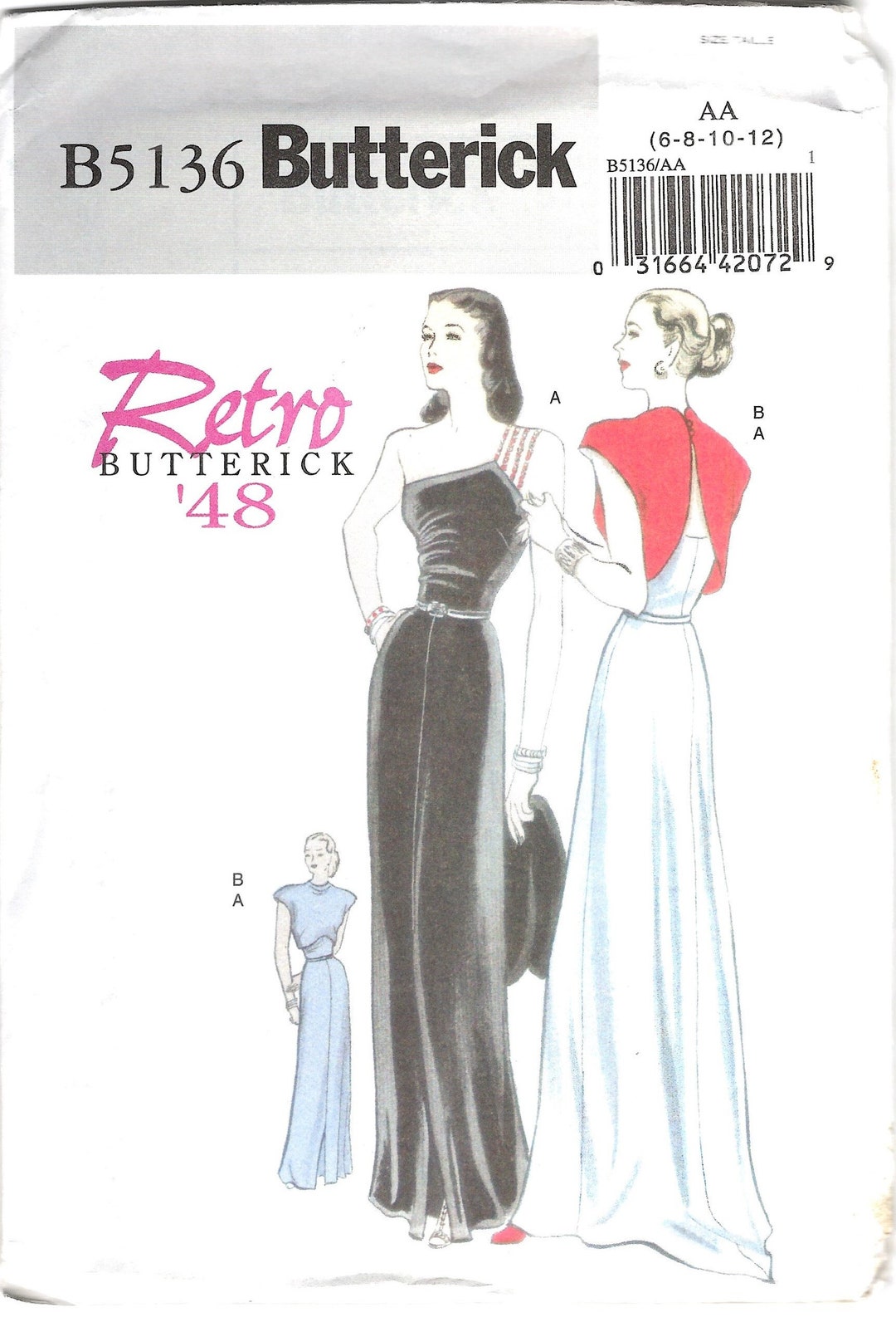 Retro Reissue 1947 Dress and Jacket, Butterick Sewing Pattern B5136 ...