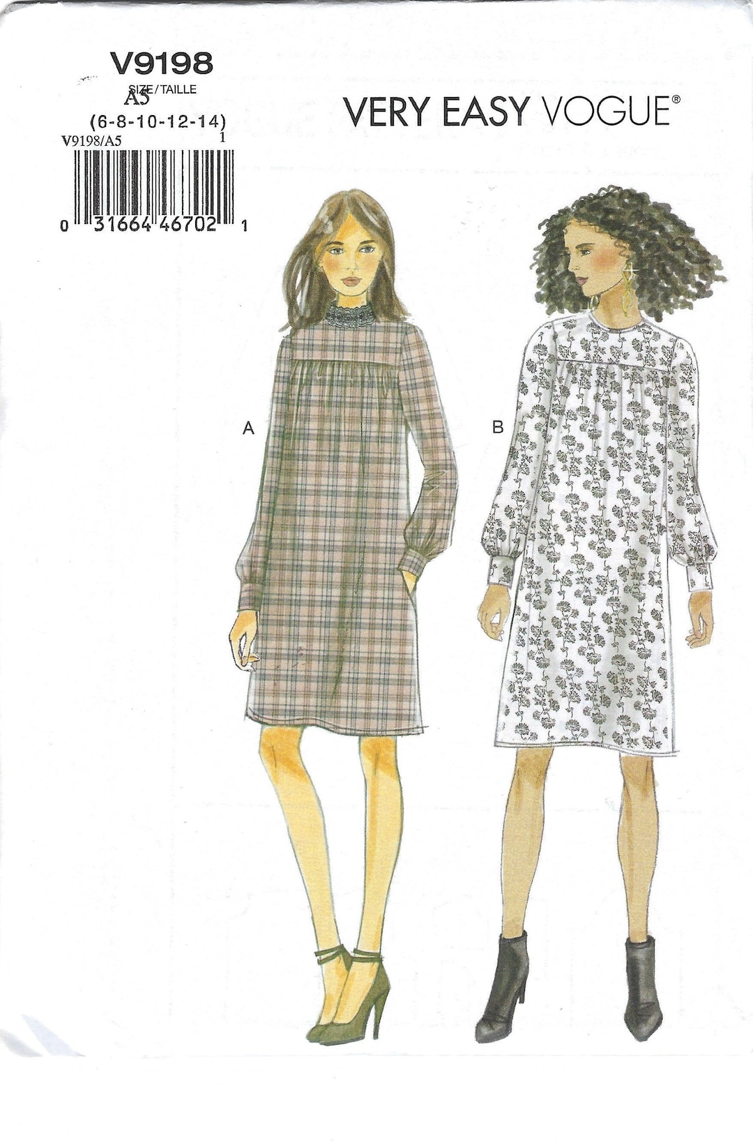 VOGUE V9198, Dress Sewing Pattern, Uncut - Etsy