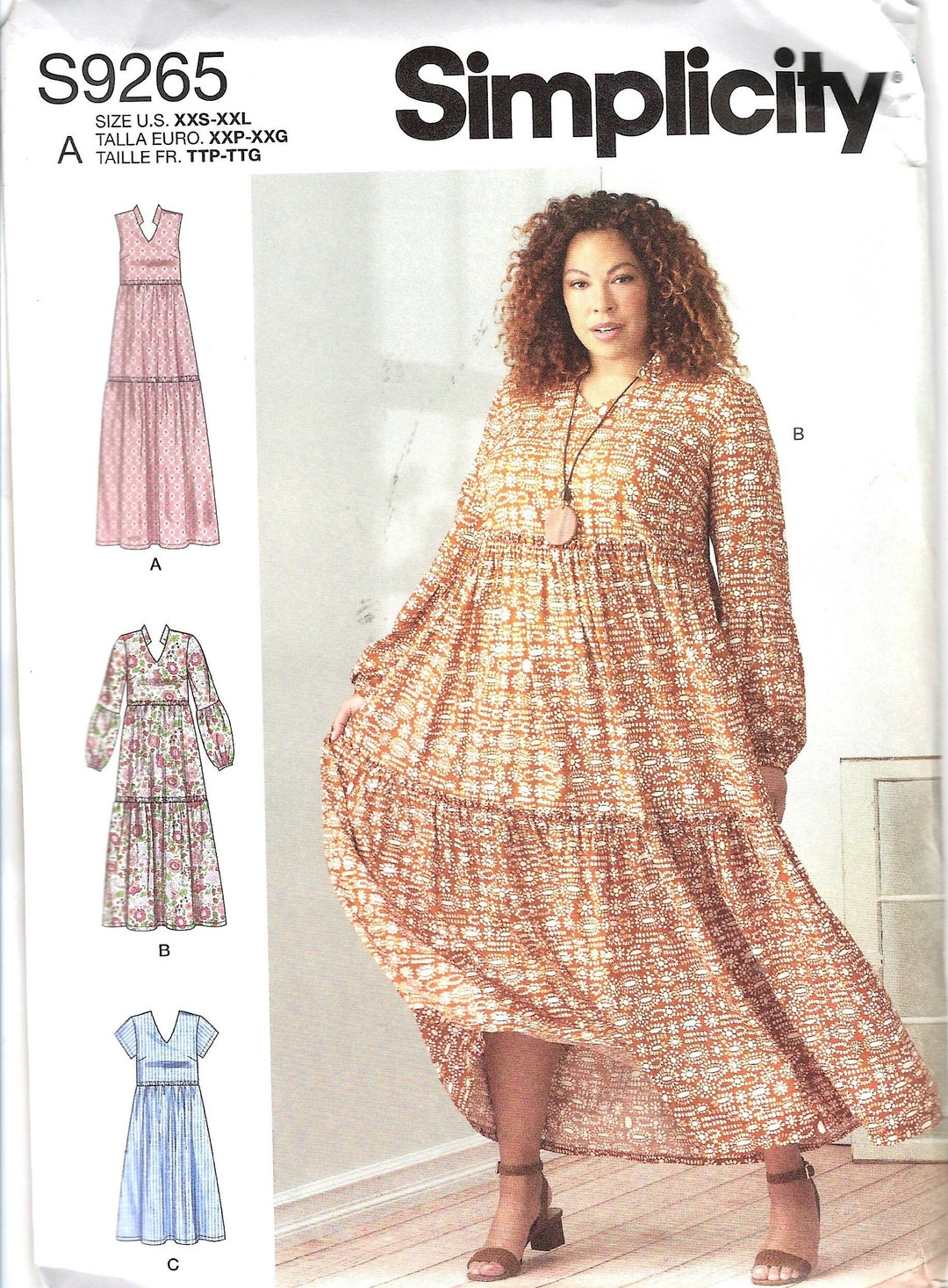 Simplicity S9265 Boho Cottagecore Peasant Dress Sewing Pattern, UNCUT ...