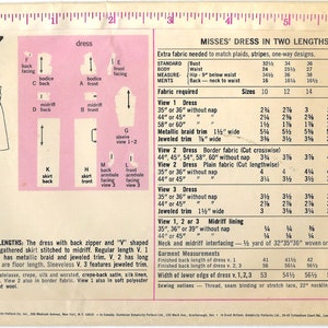 Simplicity 9707 Misses 70s Dress Vintage Sewing Pattern, Midriff Inset ...