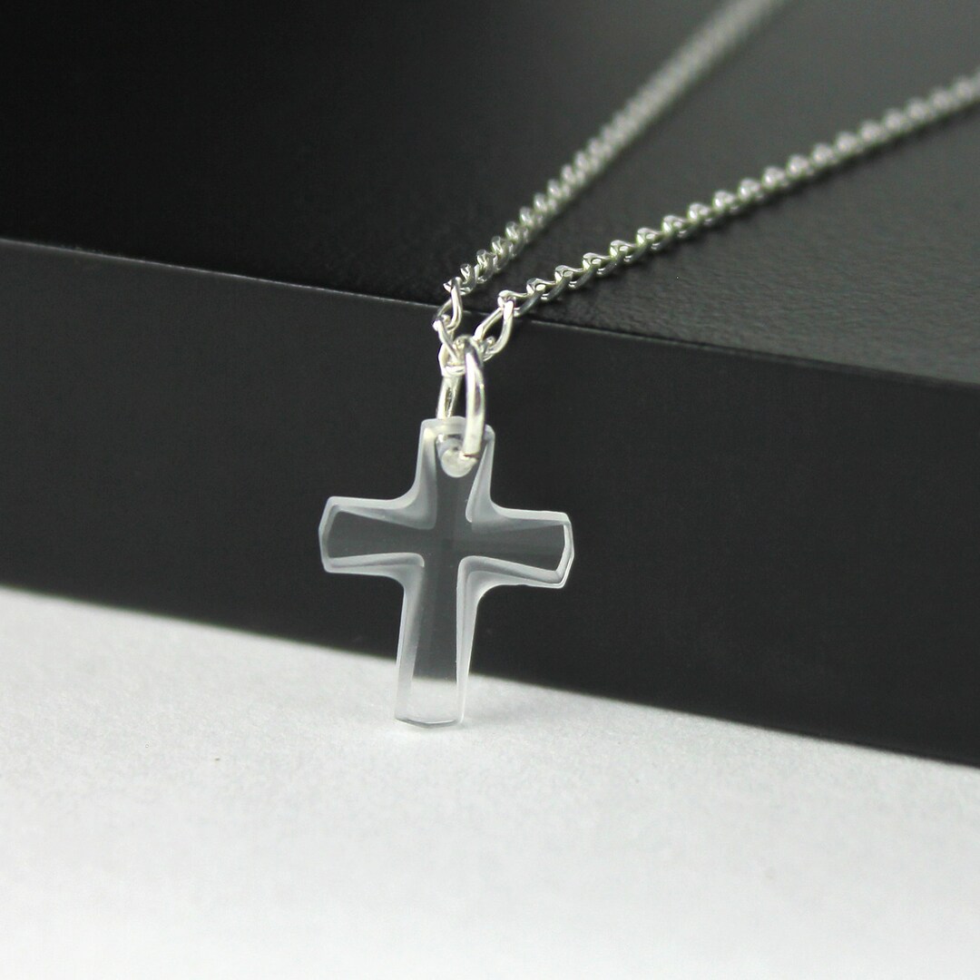 Swarovski Cross Necklace Sterling Silver Small Crystal Clear Swarovski ...
