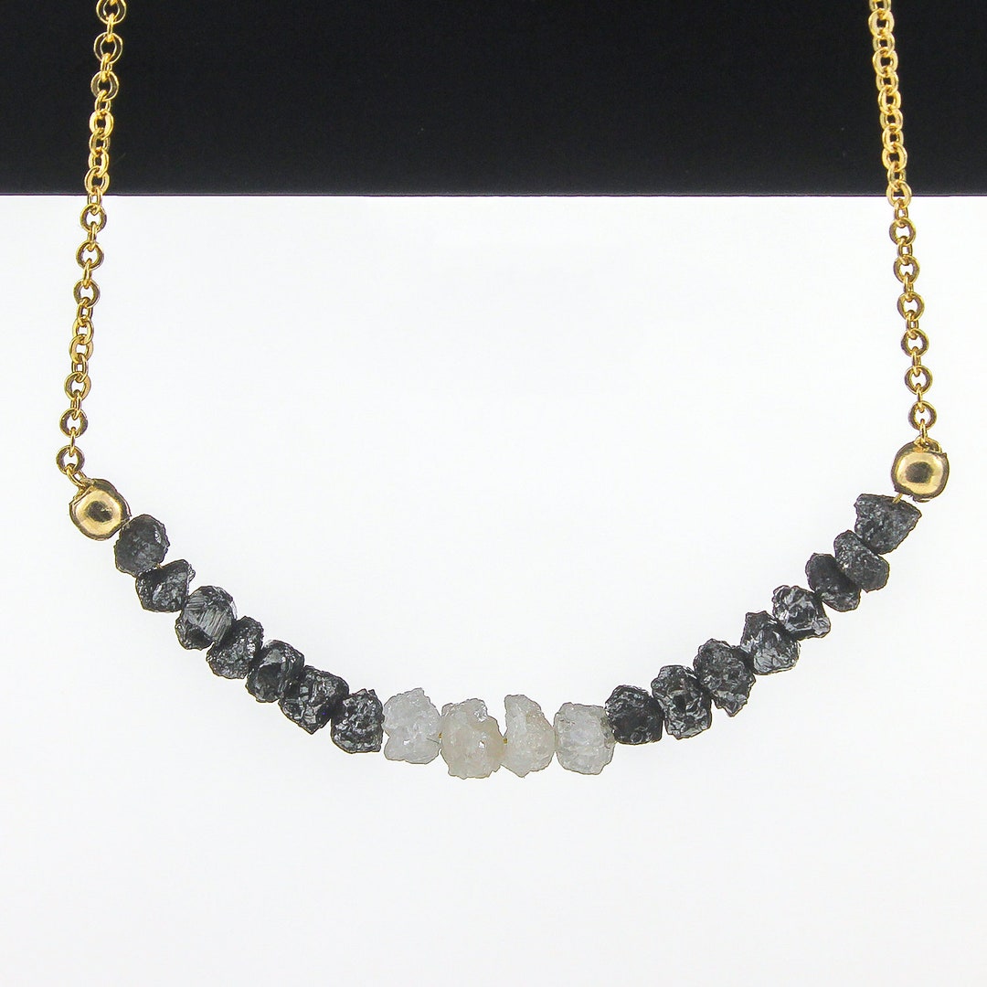 14K Gold Filled With Multi-color Diamonds - Rough Uncut Diamond ...