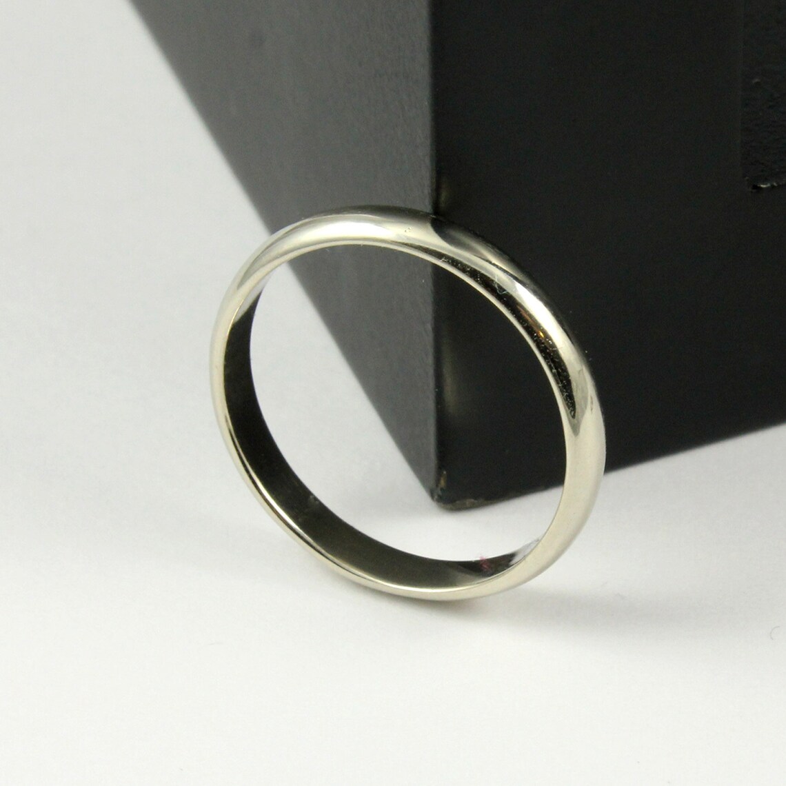 14K Gold 3x1.3mm Wedding Band - Simple Band - Half Round Ring - White ...