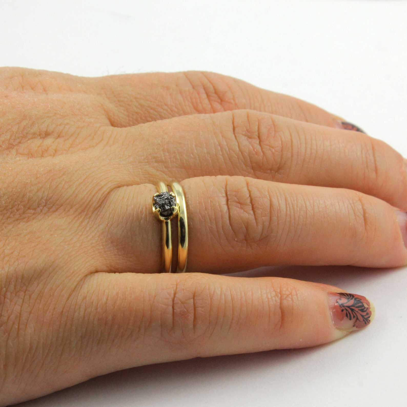 Ensemble de bagues de mariage Bague de fiançailles en or - Etsy France