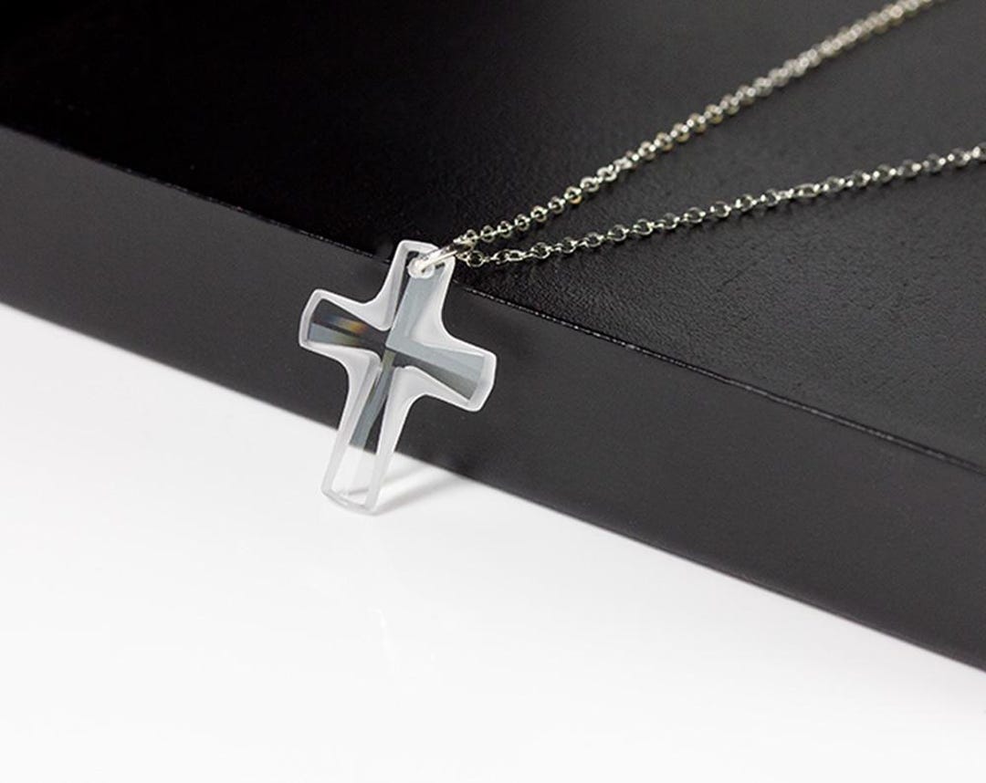 Swarovski Cross on Sterling Silver Chain - Crystal Clear Swarovski ...