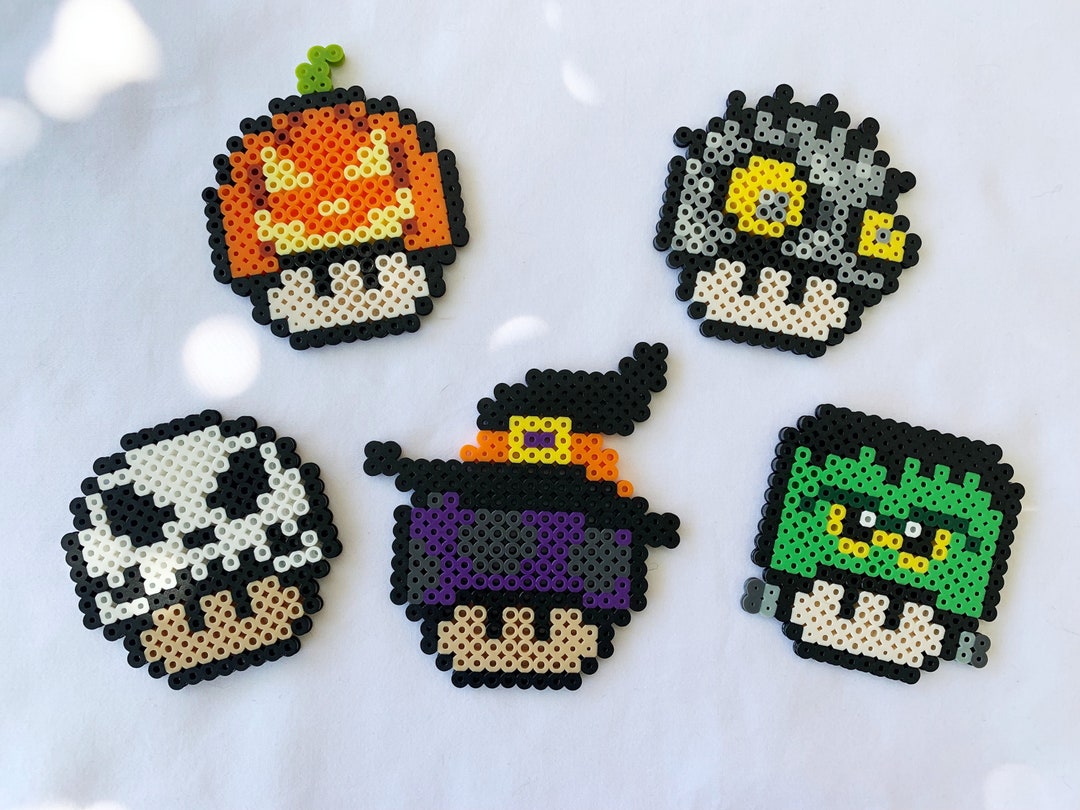 Spooky Mushroom Mashups - 8-bit Perler Bead Art - Etsy