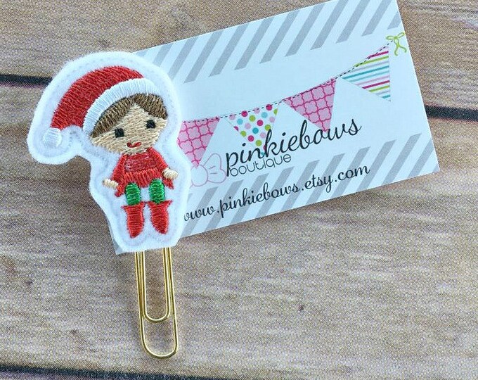 Cutie Christmas Elf/felt Applique Paper Clip/planner Clip/bookmark ...