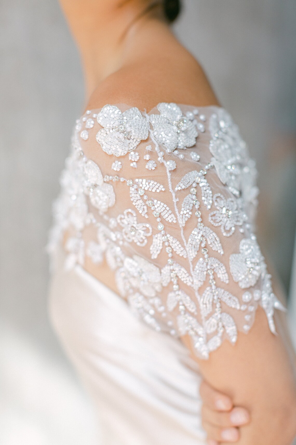 ORIANA | Floral Beaded Cape, Bridal Cape, Bridal Separates, Cape Veil ...