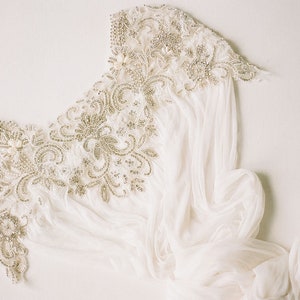 PETIT COEUR Silk Pearl Floral Wedding Cape, Bridal Cape, Bridal ...