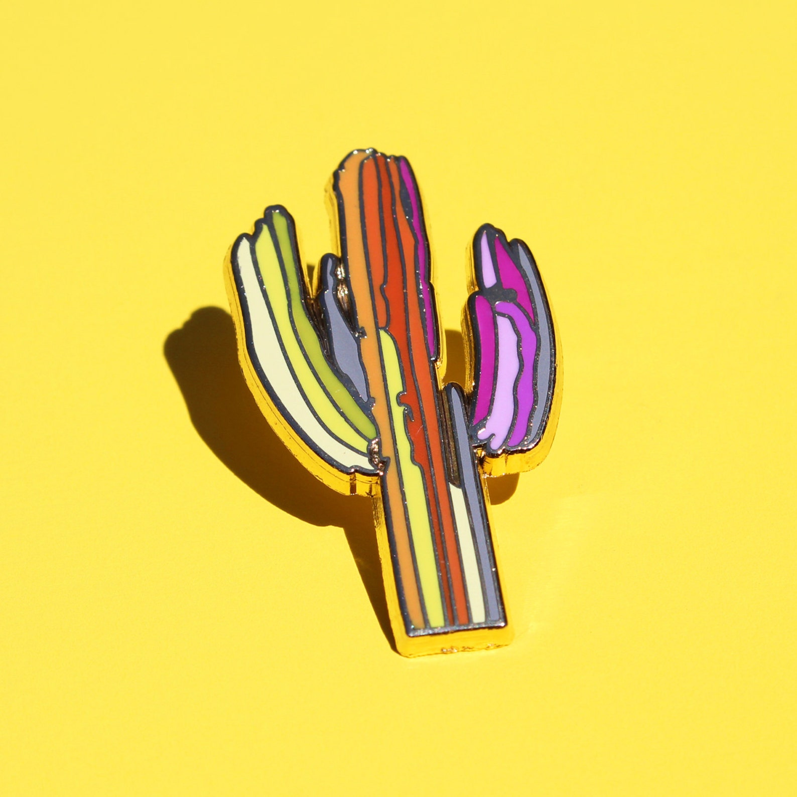 Cactus Pin.cactus Enamel Pin.cacti Pin.rainbow Cactus.colorful - Etsy