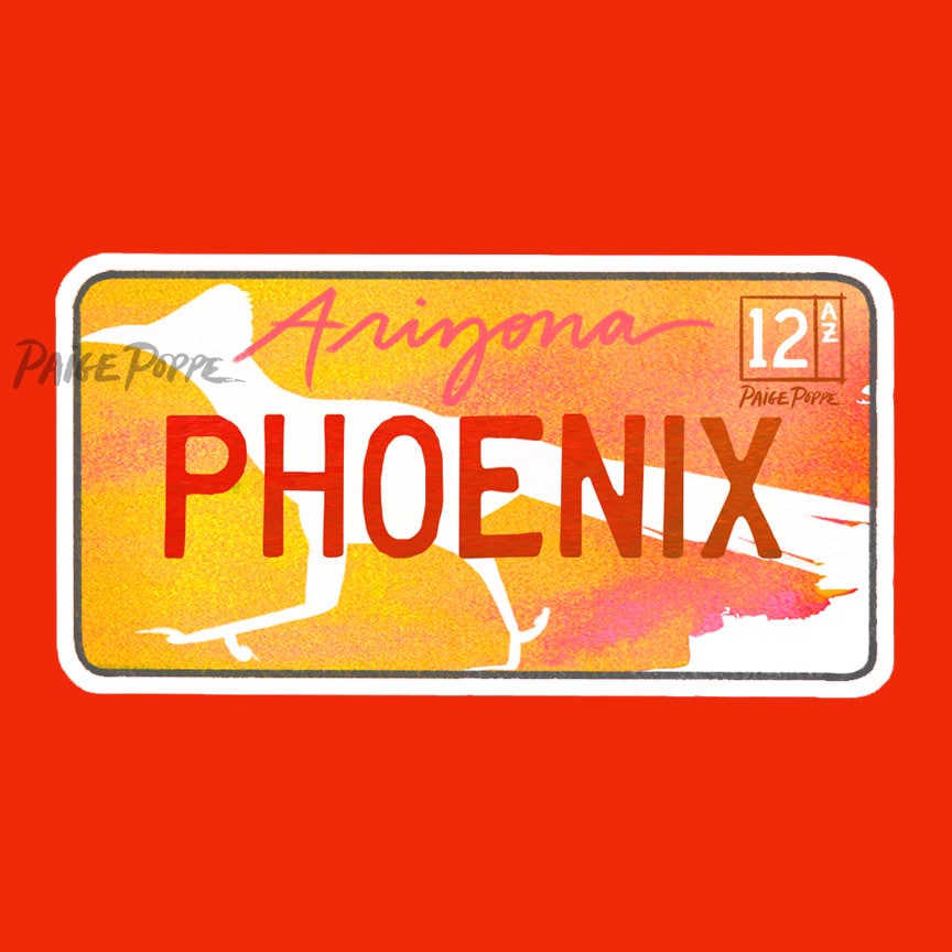 Phoenix Arizona Sticker.Phoenix Arizona Art.Roadrunner - Etsy España