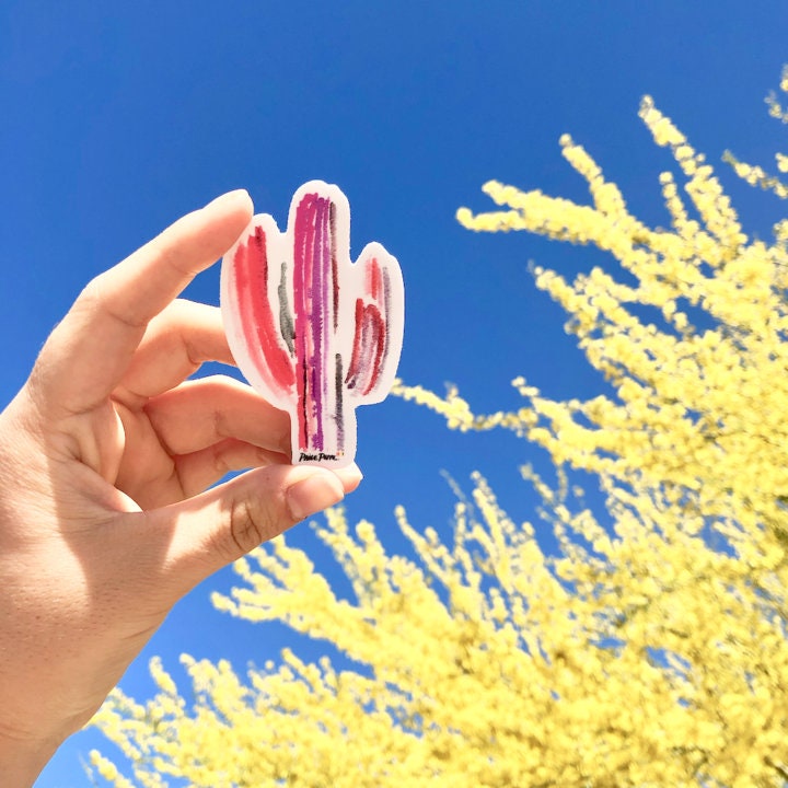 Cactus Sticker.saguaro Sticker.pink Cactus.pink Cacti.cactus - Etsy