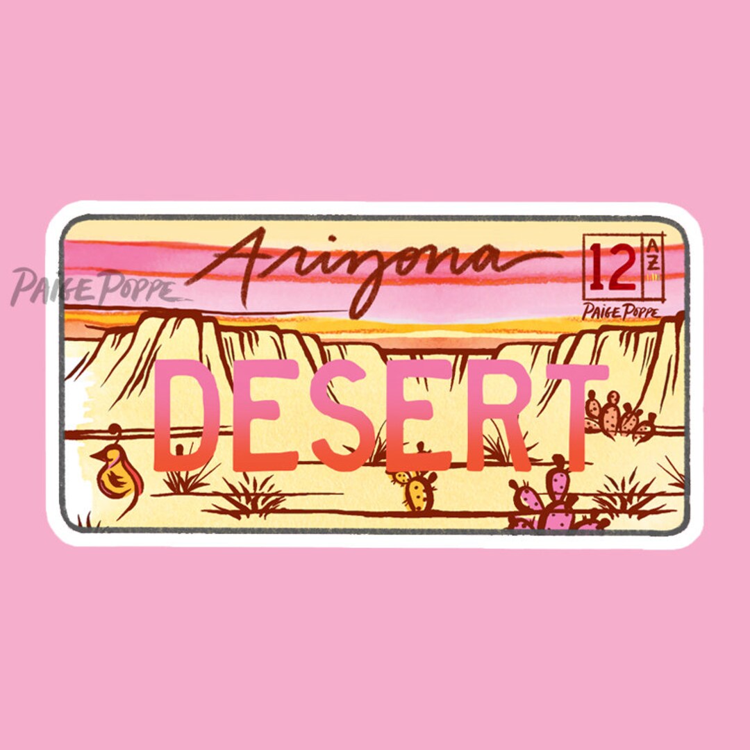 Desert Inspired Sticker.arizona Sticker.arizona License Plate.az ...