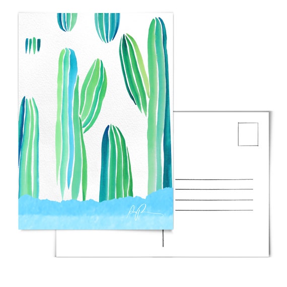 Kaktus Postkarte.Saguaro Postkarte.Wüste Postkarte.Pflanzen | Etsy