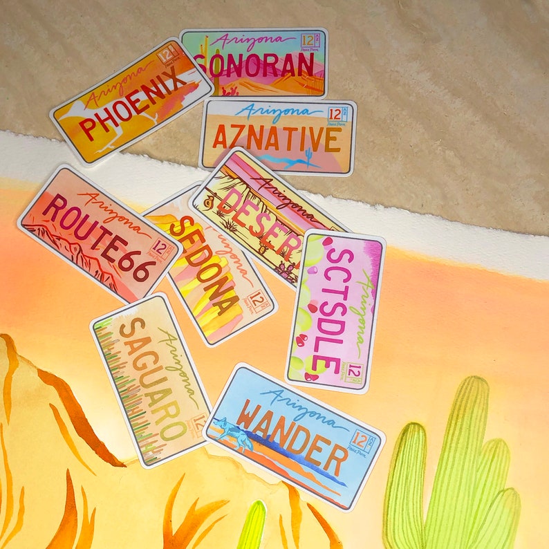 Desert Inspired Sticker.arizona Sticker.arizona License - Etsy