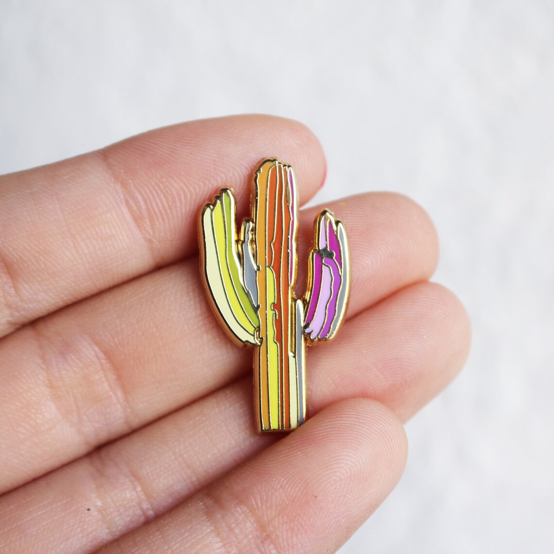 Cactus Pin.cactus Enamel Pin.cacti Pin.rainbow Cactus.colorful - Etsy