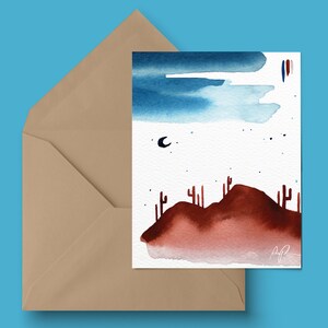 Desert Watercolor.watercolor Greeting Card.sonoran Desert Art.arizona ...