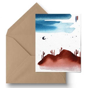 Desert Watercolor.watercolor Greeting Card.sonoran Desert Art.arizona ...