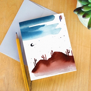 Desert Watercolor.watercolor Greeting Card.sonoran Desert Art.arizona ...