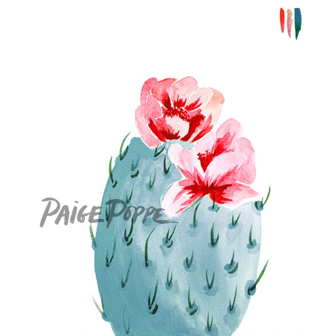 Cactus Watercolor.cactus Art.desert Art.pretty Cactus Art.arizona Art ...