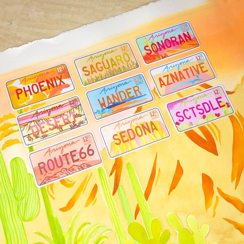 Desert Inspired Sticker.arizona Sticker.arizona License - Etsy