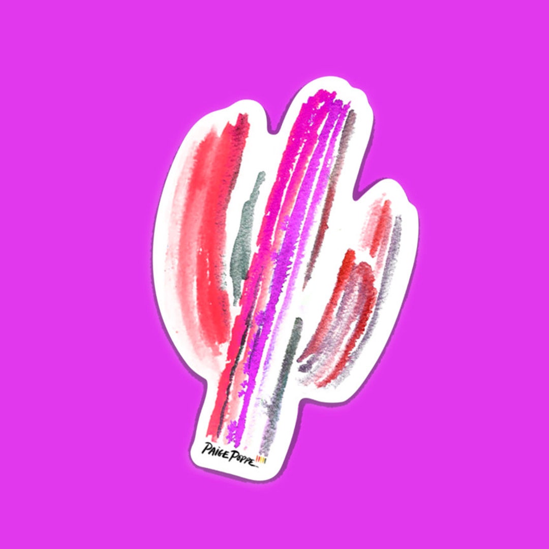 Cactus Sticker.saguaro Sticker.pink Cactus.pink Cacti.cactus Art ...