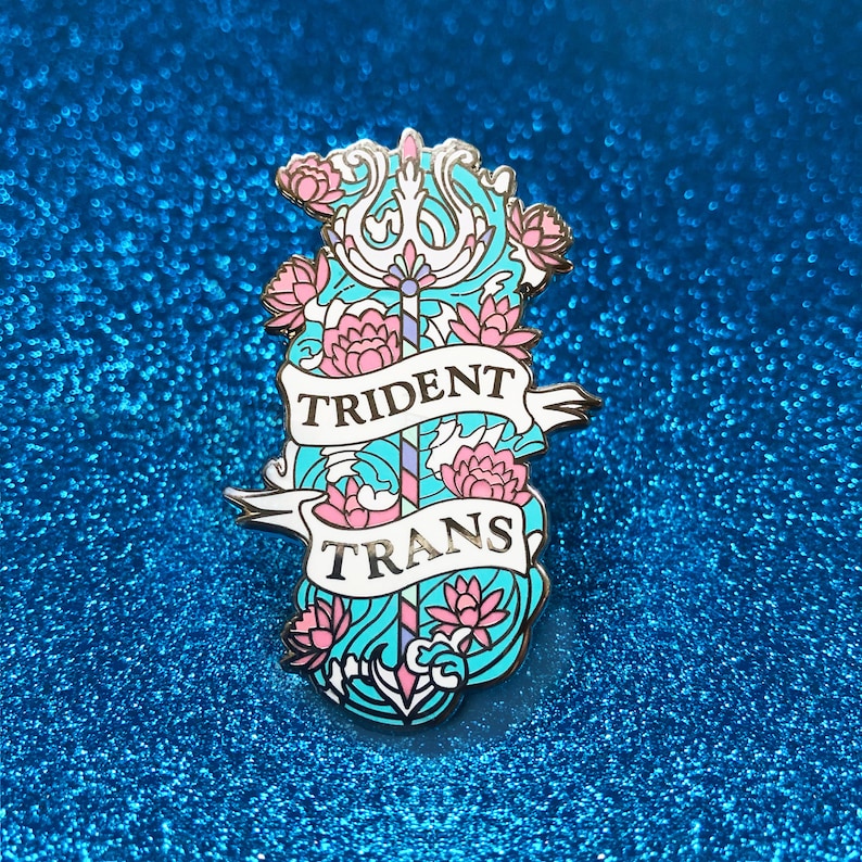 Trident Trans Enamel Pin - Etsy