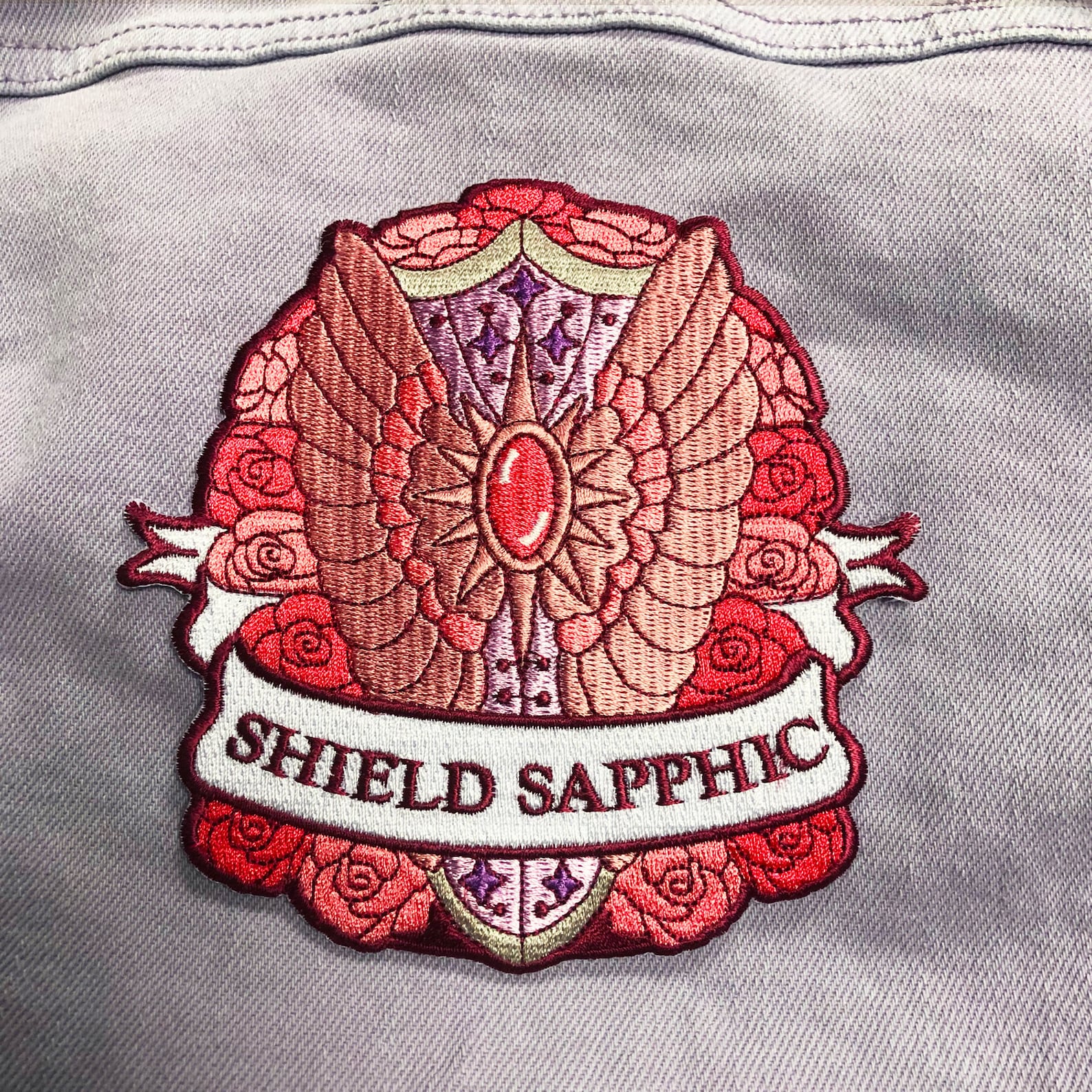 Shield Sapphic Embroidered Patch - Etsy