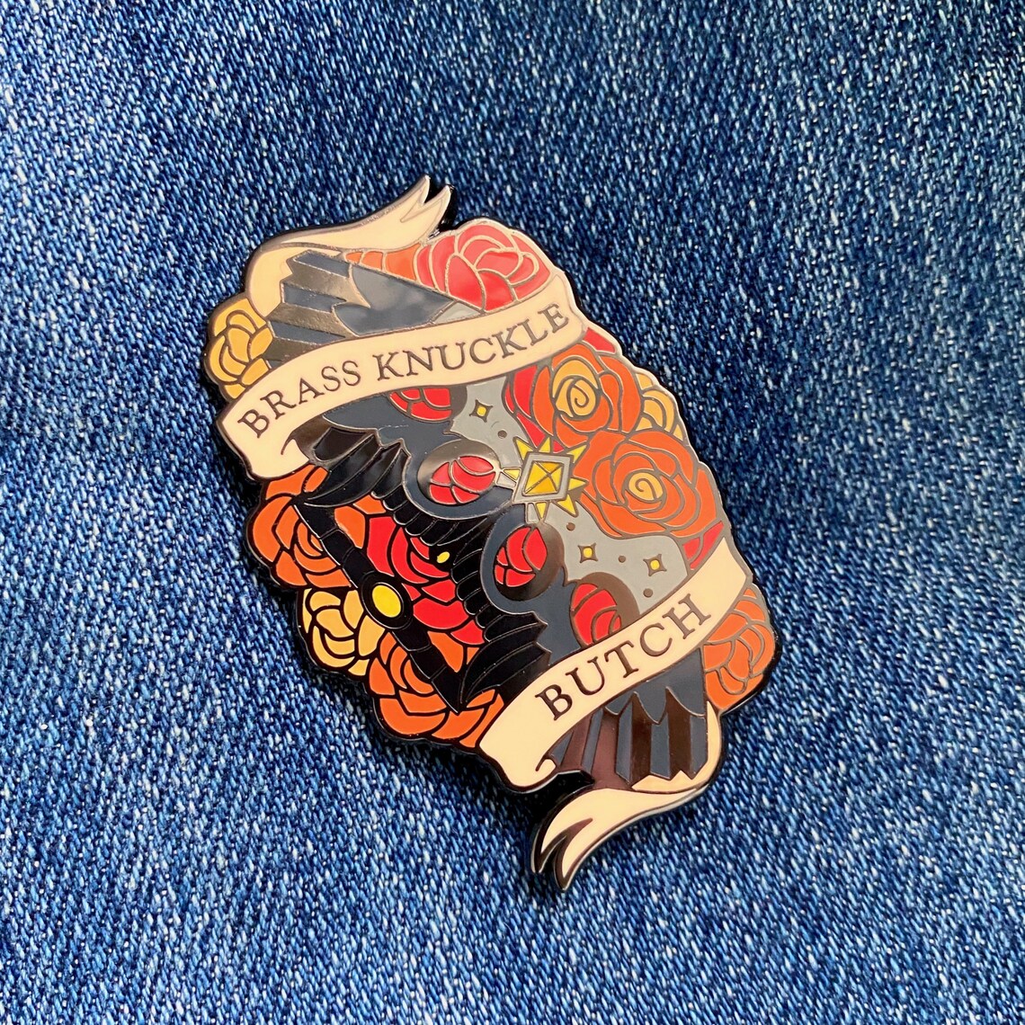 Brass Knuckle Butch Enamel Pin - Etsy