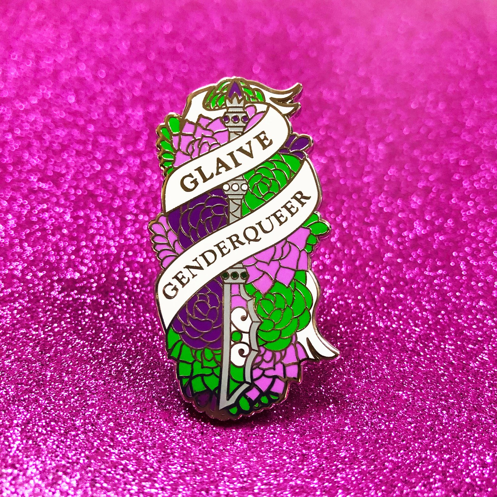 Glaive Genderqueer Enamel Pin - Etsy