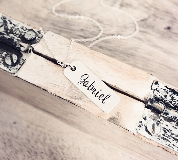 Name Tag Necklace Necklace With Name Personalized Necklace | Etsy