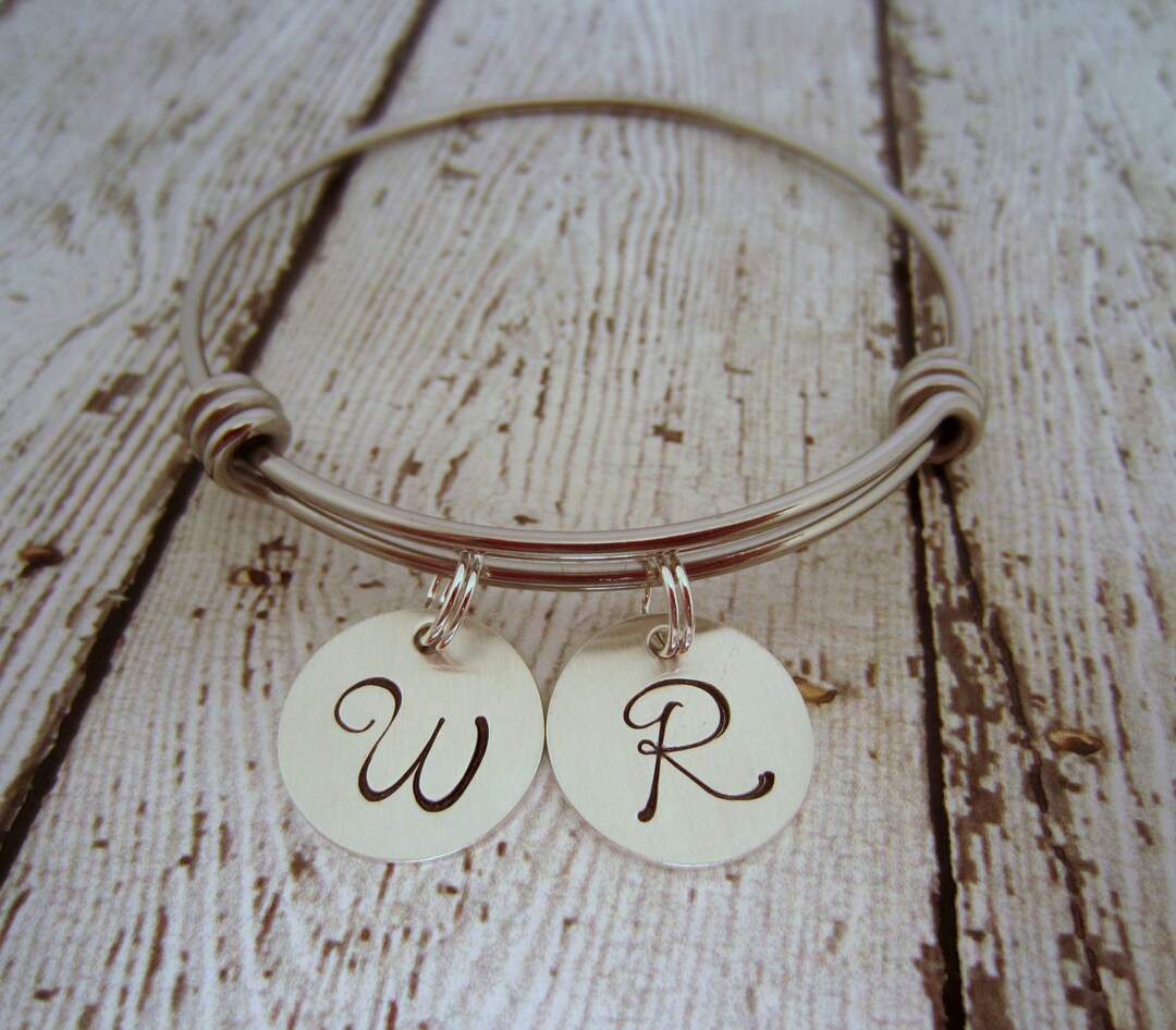 Silver Initial Bracelet Initial Jewelry Initial Bracelets - Etsy