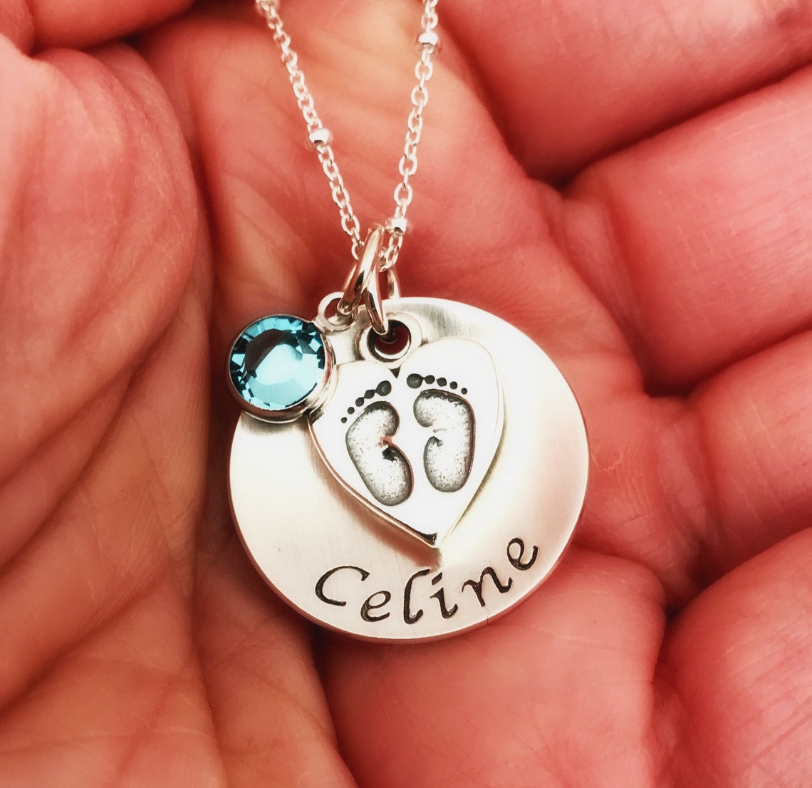 Baby Name Necklace Push Present Jewelry New Mom Gift Mommy - Etsy