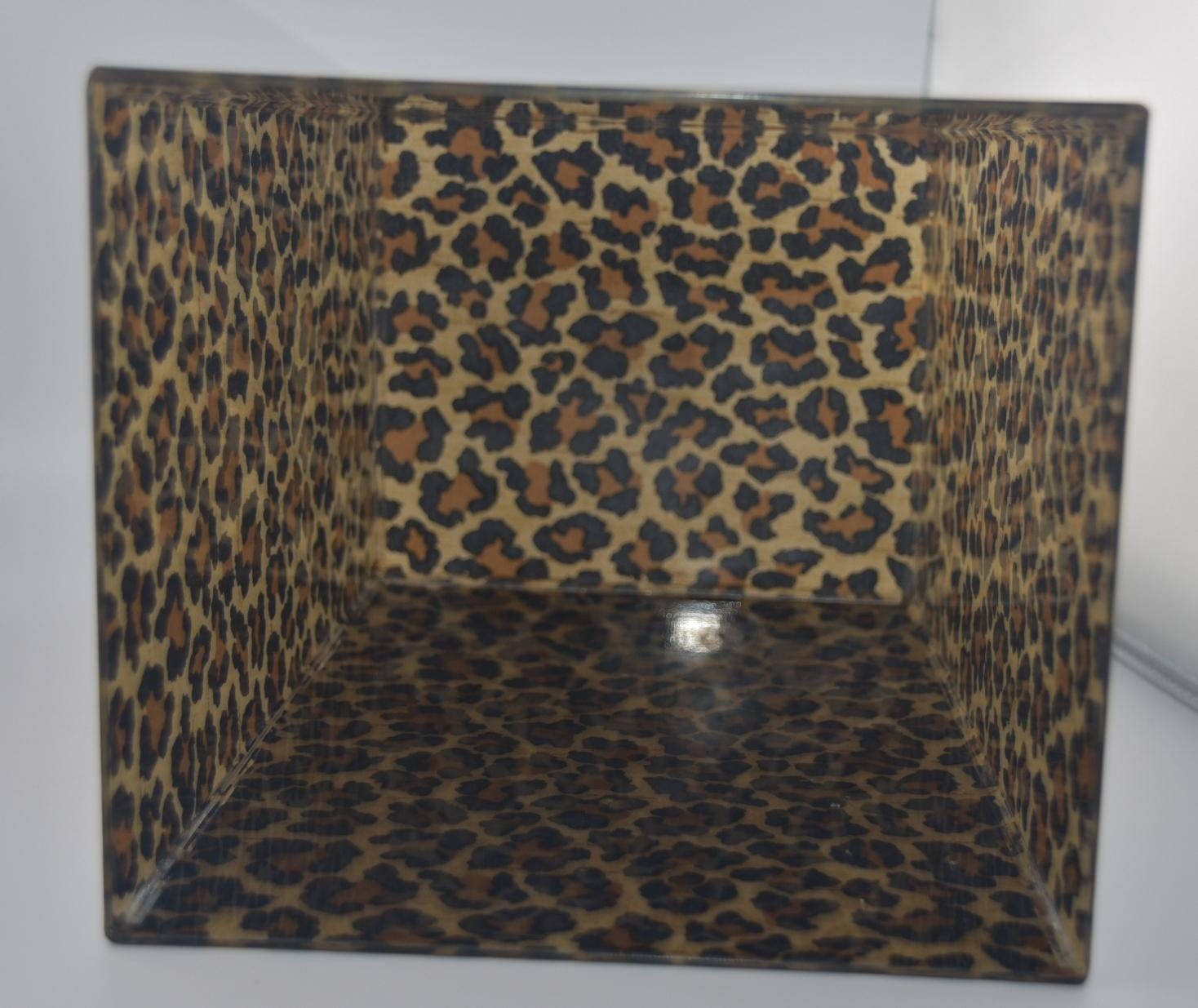 Leopard Cheetah Waste Basket Vintage Croscil 1980s Animal Print Eb4910 ...
