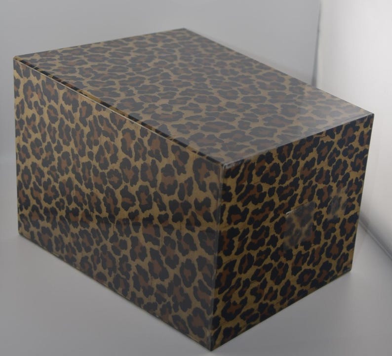 Leopard Cheetah Waste Basket Vintage Croscil 1980s Animal Print Eb4910 ...