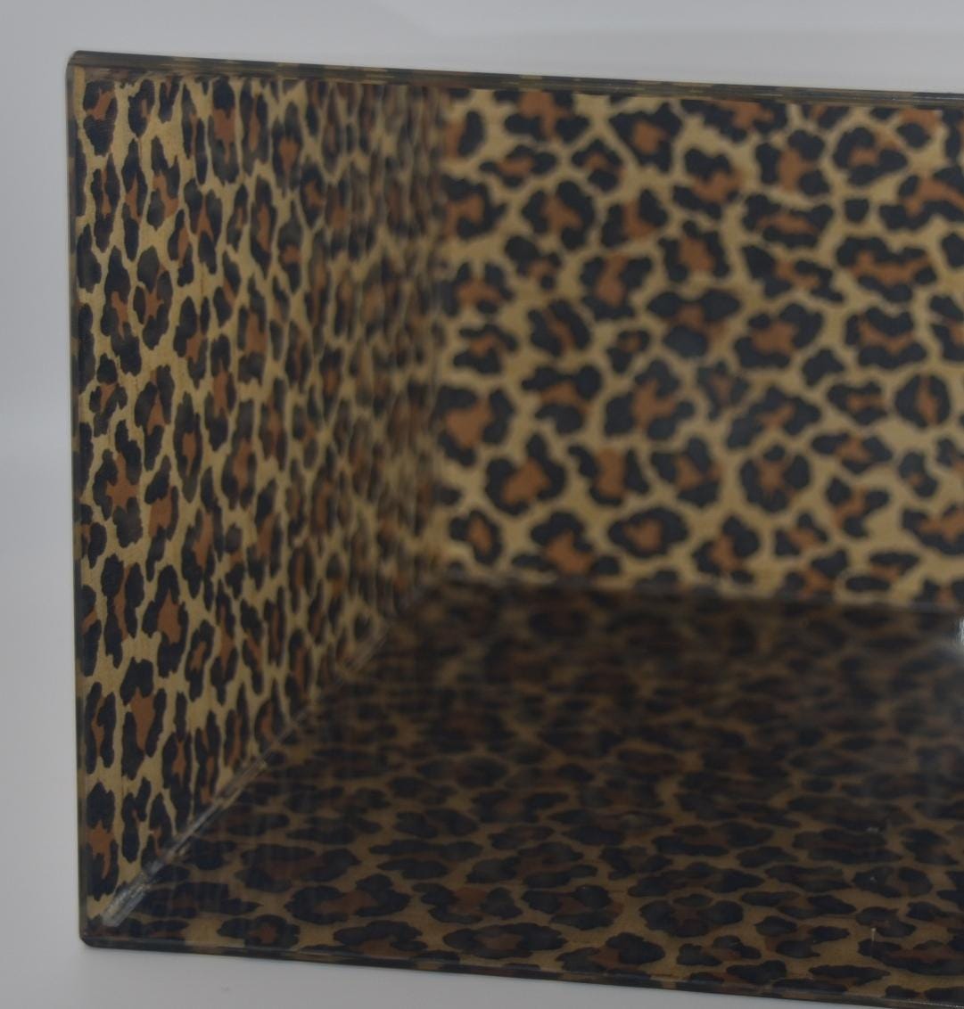 Leopard Cheetah Waste Basket Vintage Croscil 1980s Animal Print Eb4910 ...