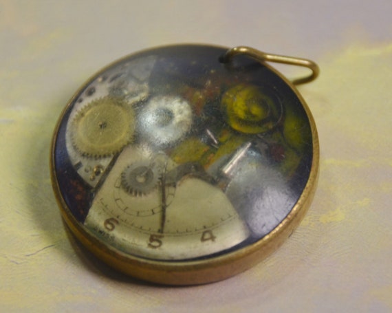 Unusual Rare Vintage Exploded Pocket Watch Parts Susp… - Gem