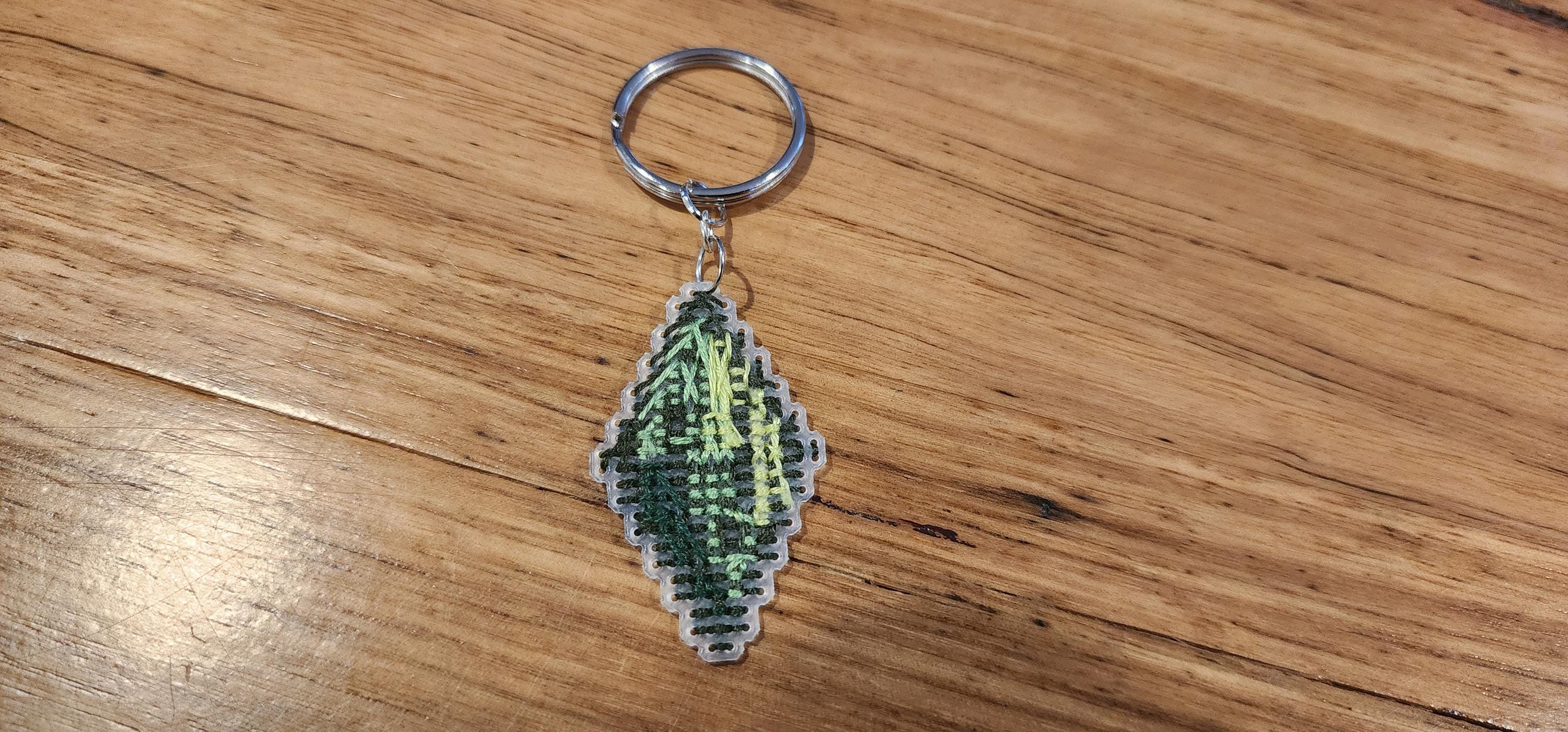 Sims Plumbob Cross Stitched Keychain - Etsy
