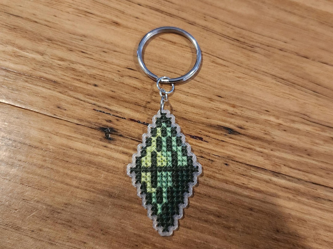 Sims Plumbob Cross Stitched Keychain - Etsy