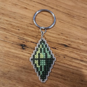 Sims Plumbob Cross Stitched Keychain - Etsy