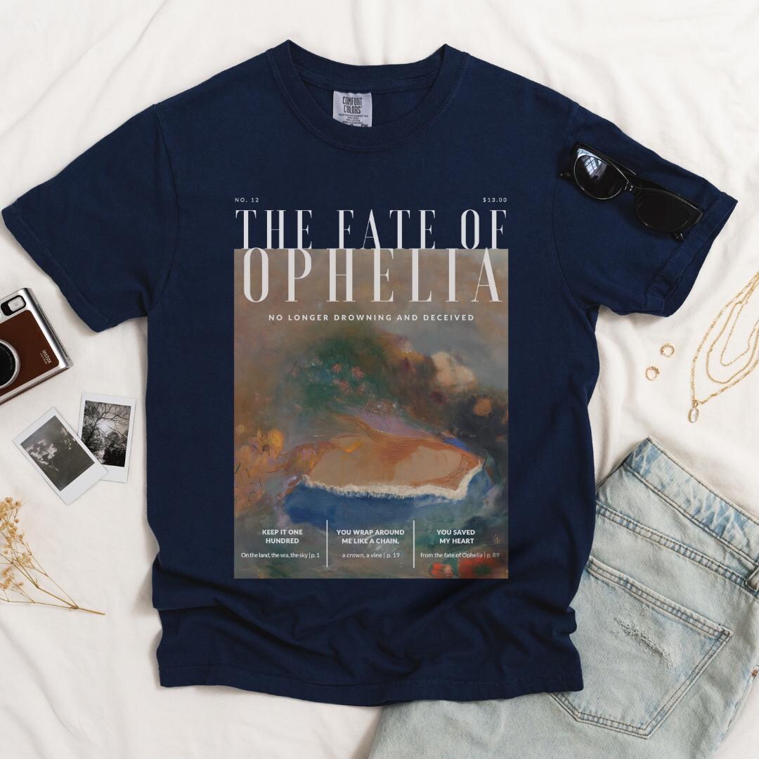 The Real Ophelia Magazine T-shirt, Art Shirt, Hamlet Shirt Comfort ...
