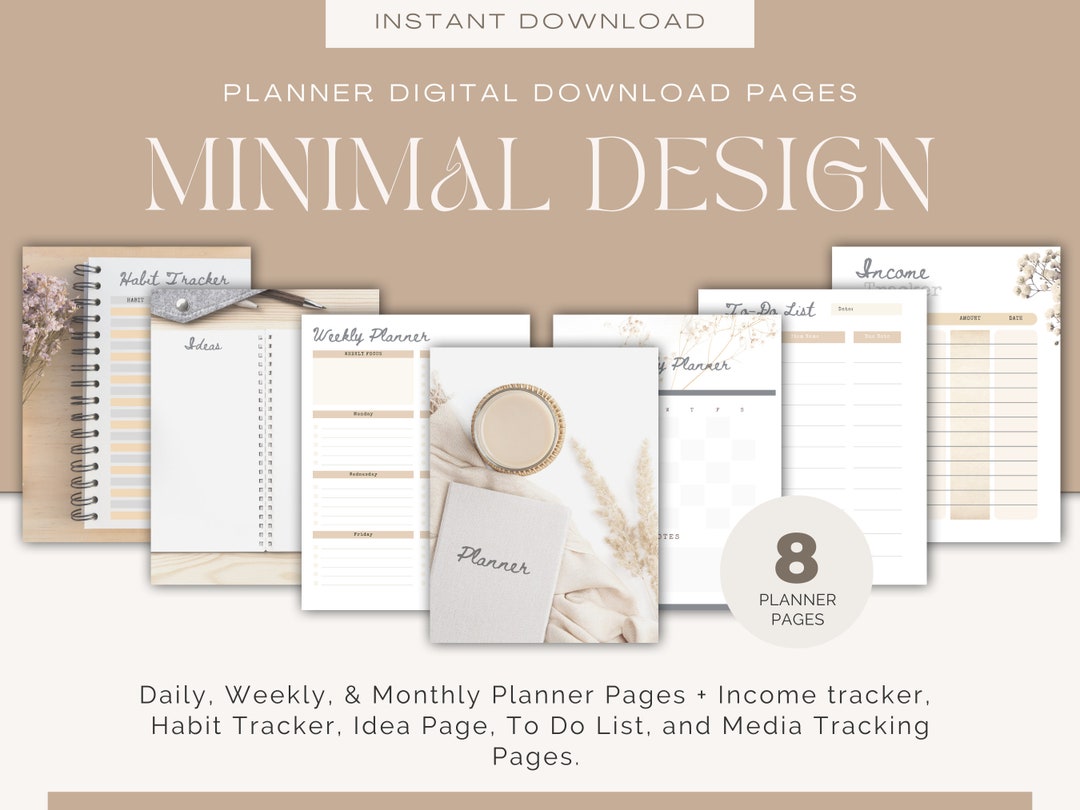 Minimal Planner Digital Download - Etsy