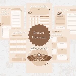 Brown Moth Planner, Witchy Book of Shadow Pages, Digital Download - Etsy